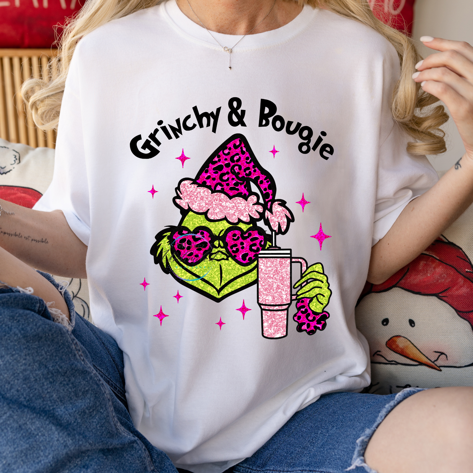 Big Green Man & Bougie (Pink Glitter) DTF Direct To Film – MLTeezUnlimited